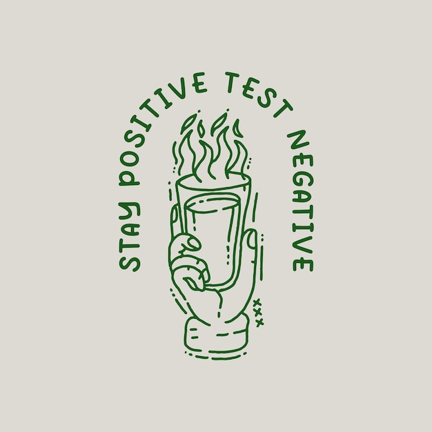 Vintage Positive Test Negative Logo with Steaming Cup | Jiffy Designs