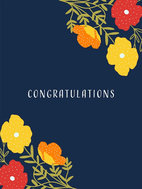 Vibrant Floral Congratulations Card with Blooming Flowers | Jiffy Designs