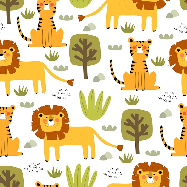 Charming Jungle Creatures Seamless Pattern | Jiffy Designs