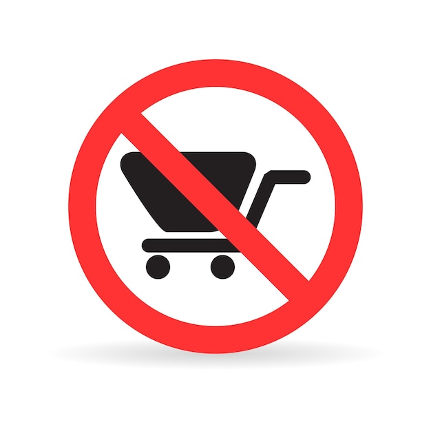 No Shopping Cart Allowed - Traffic Sign Prohibition Symbol | Jiffy Designs