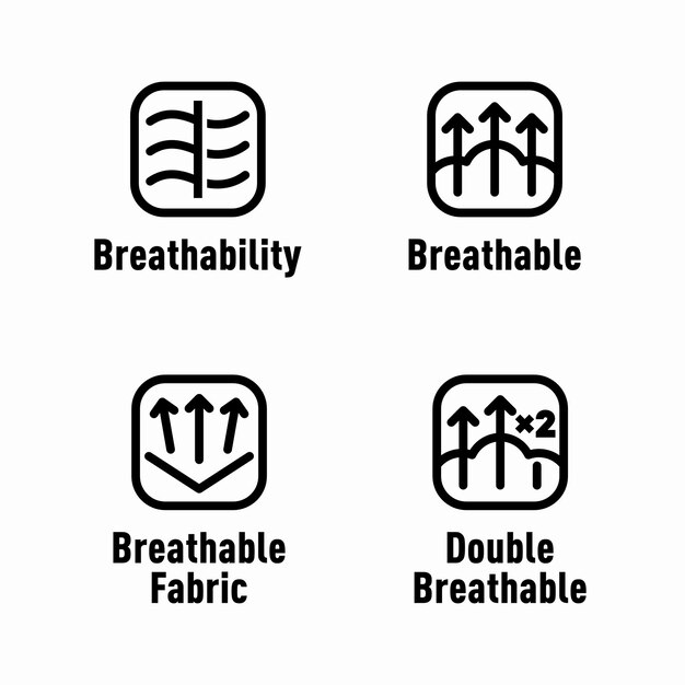 Breathable Fabric Symbols: Airflow and Comfort Icons | Jiffy Designs