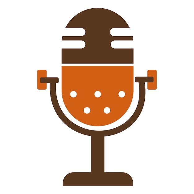 Stylized Retro Microphone with Warm Tones and Geometric Shapes | Jiffy ...