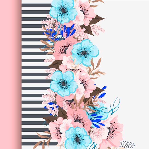Vibrant Floral Arrangement on Striped Background with Blue Accents ...