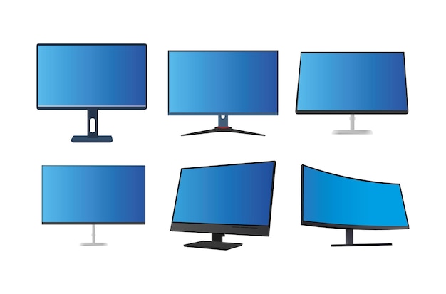 Diverse Set of Modern Computer Monitors in Sleek Blue Tones | Jiffy Designs