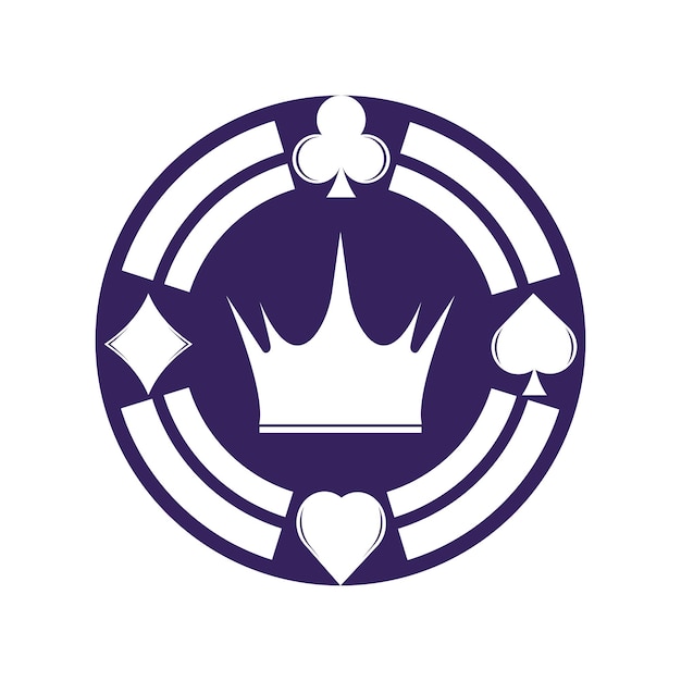 Regal Playing Card Emblem with Crown Symbol | Jiffy Designs