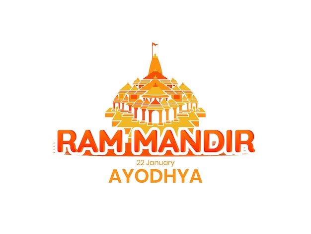 Vibrant Ram Mandir Illustration Celebrating Ayodhya's Iconic Temple ...