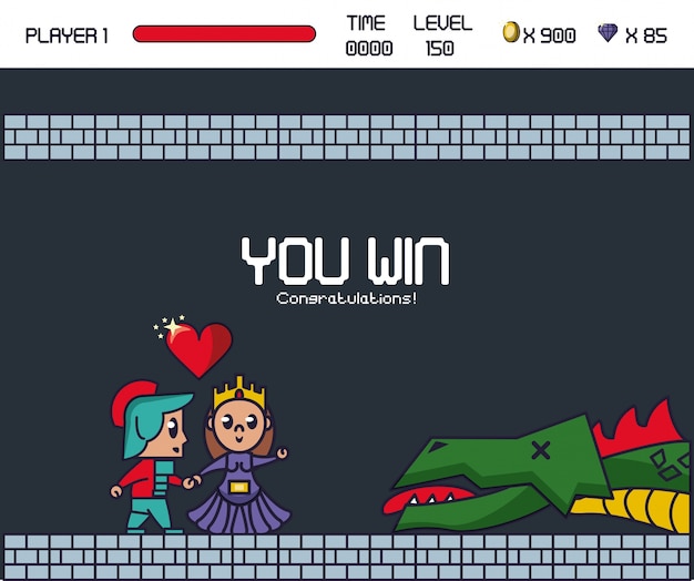 Charming Video Game Characters in Whimsical Retro Scene | Jiffy Designs