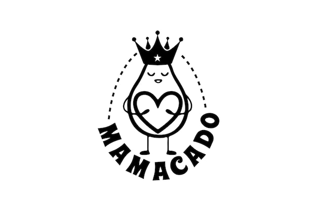 Charming Crowned Heart Icon with Mamacado Text | Jiffy Designs
