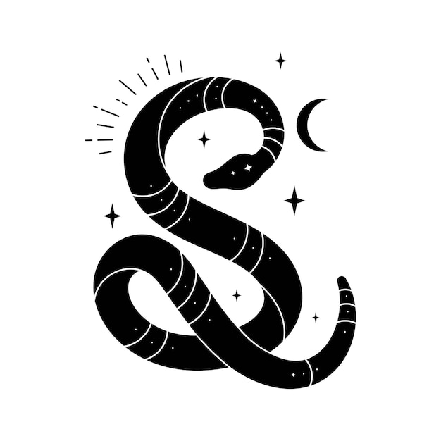 Celestial Serpent: A Mystical Cosmic Snake Under Starry Sky | Jiffy Designs
