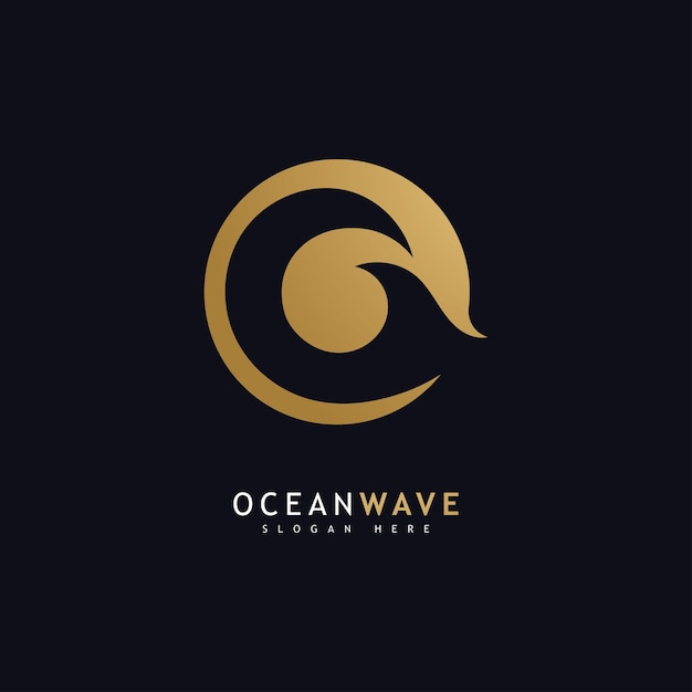 Elegant Golden Wave Logo for Oceanic Branding | Jiffy Designs