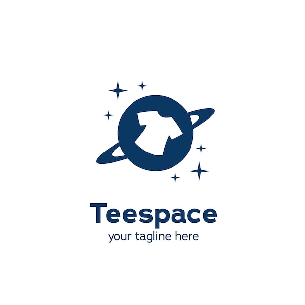 Celestial Teespace Logo with Shooting Star and Tagline | Jiffy Designs