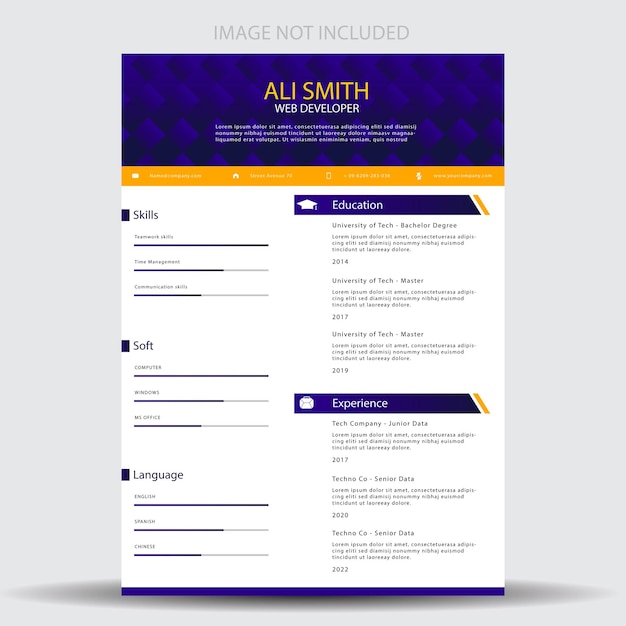 Vibrant Resume Template with Bold Typographic Design | Jiffy Designs