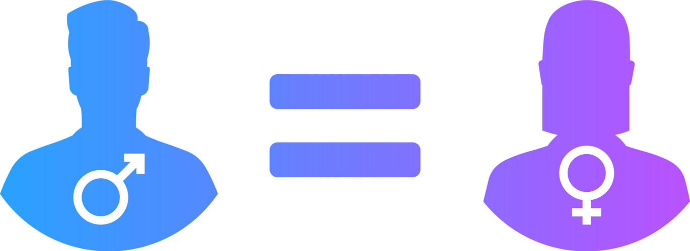 Gender Equality Concept. Two Portraits. Vector Eps 10 | Jiffy Designs