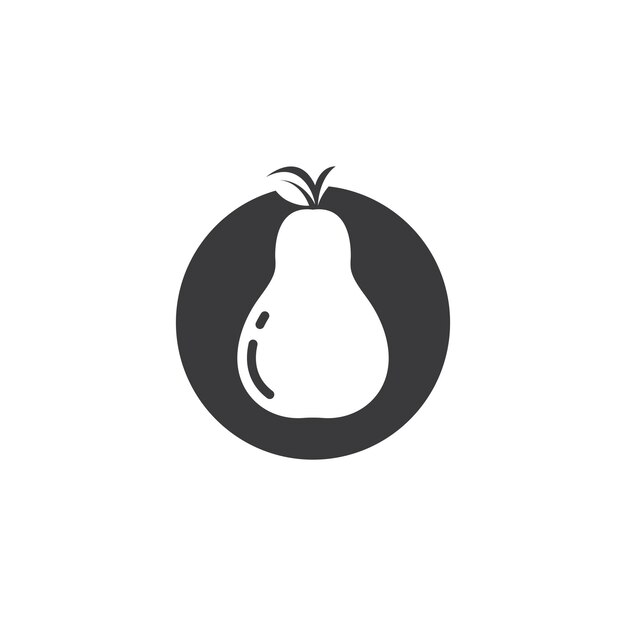 Minimalist Pear Icon in Sleek Monochrome Design | Jiffy Designs