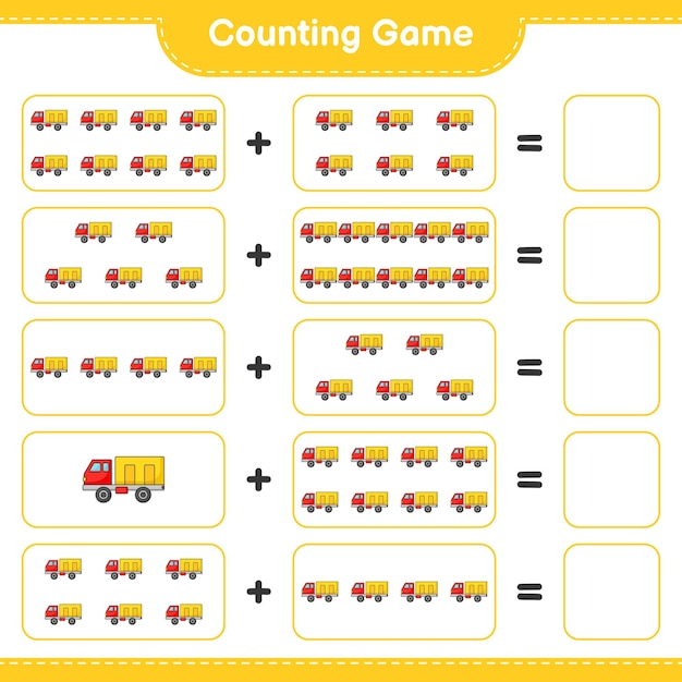 Colorful Truck Counting Game for Young Learners | Jiffy Designs