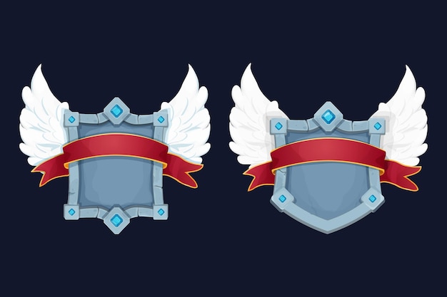 Majestic Winged Shields with Crimson Banners | Jiffy Designs