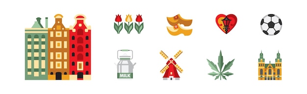 Vibrant Collection of Dutch Cultural Symbols and Landmarks | Jiffy Designs