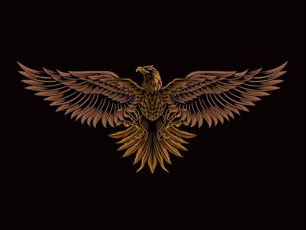 Majestic Golden Eagle Soaring with Powerful Outstretched Wings | Jiffy ...