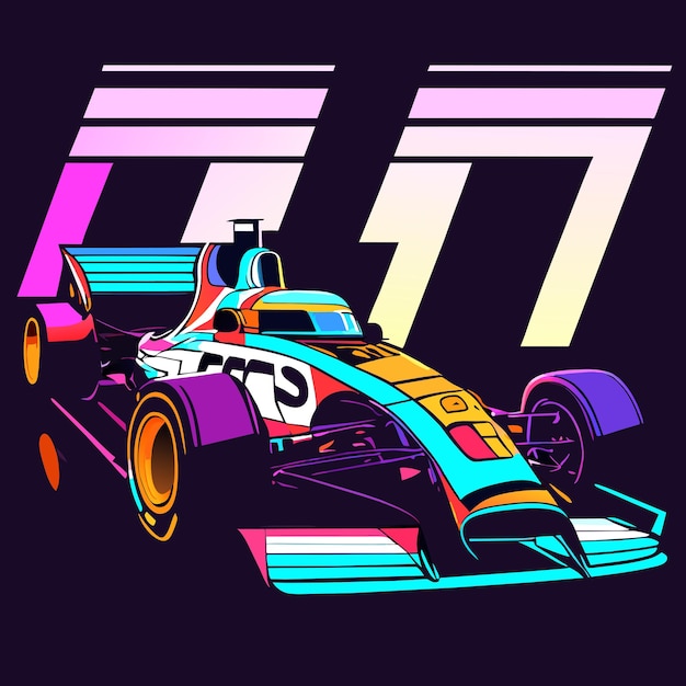 Vibrant Racing Car Zooms Across the Finish Line | Jiffy Designs