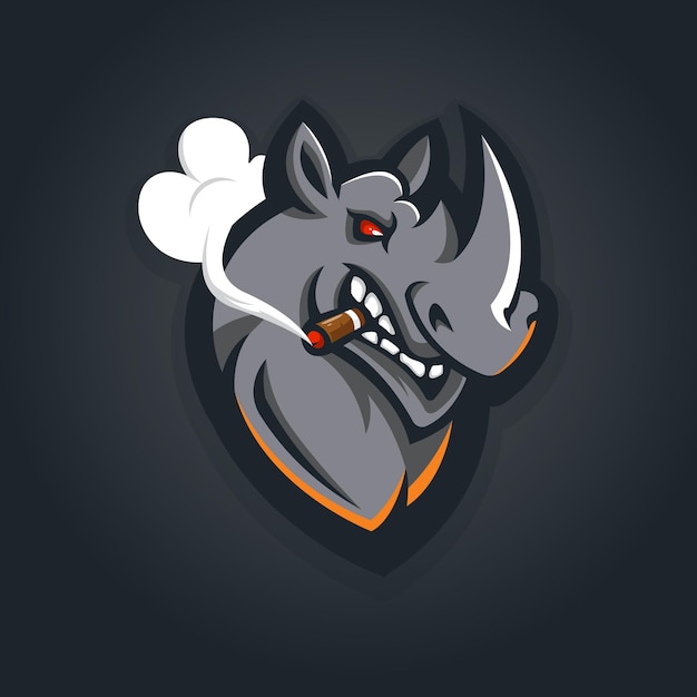 Fierce Rhinoceros Mascot Logo with Fiery Accents | Jiffy Designs