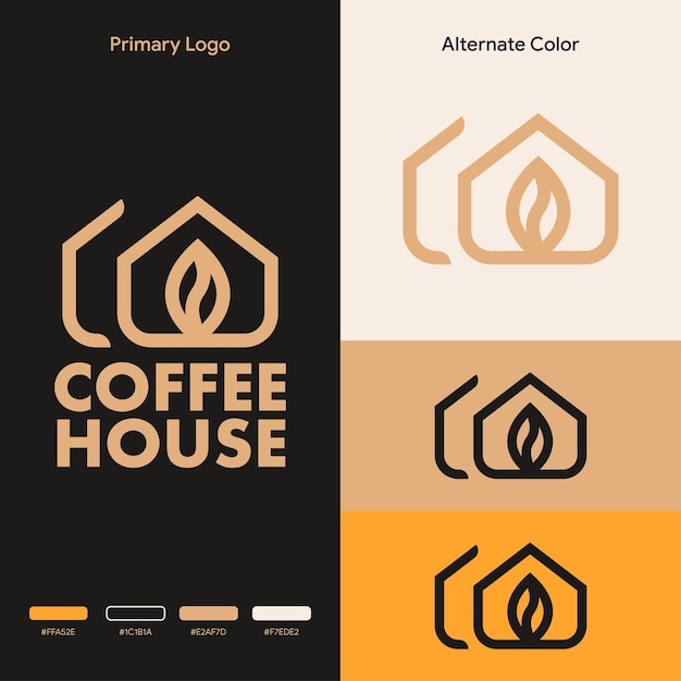 Versatile Coffee House Logo Collection with Minimalist Leaf Motifs ...