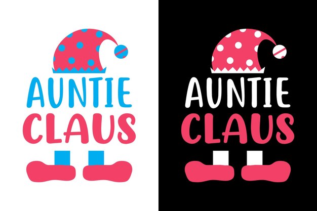 Festive and Whimsical Auntie Claus Graphic Design | Jiffy Designs