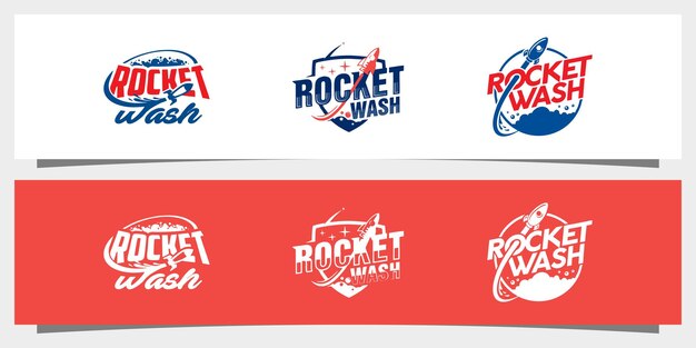Vibrant Rocket Wash Logos with Retro Flair and Patriotic Colors | Jiffy ...