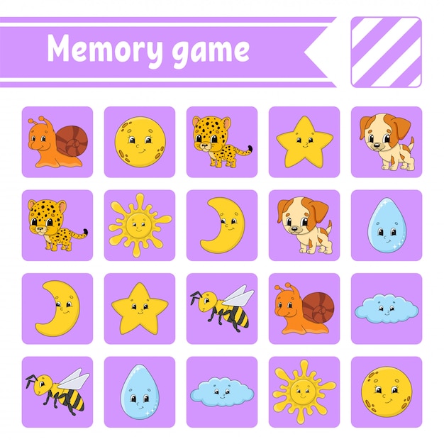 Charming Memory Game with Vibrant Cartoon Characters | Jiffy Designs