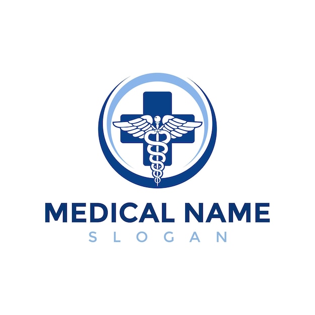 Circular Medical Symbol with Winged Caduceus Icon | Jiffy Designs