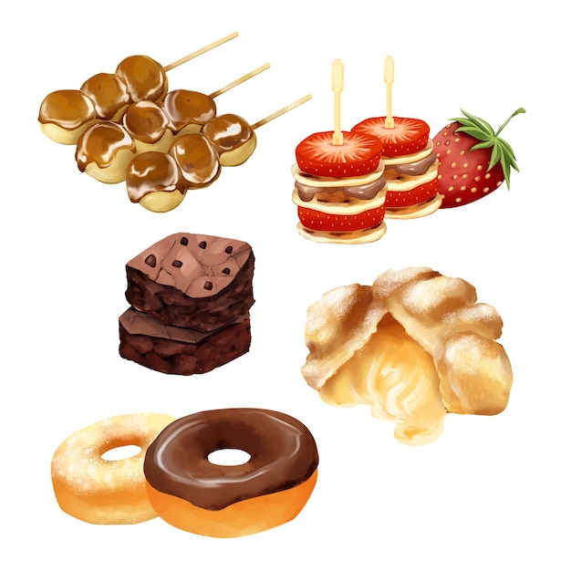 Delightful Dessert Delicacies: Chocolate, Donuts, and Fruity Treats ...