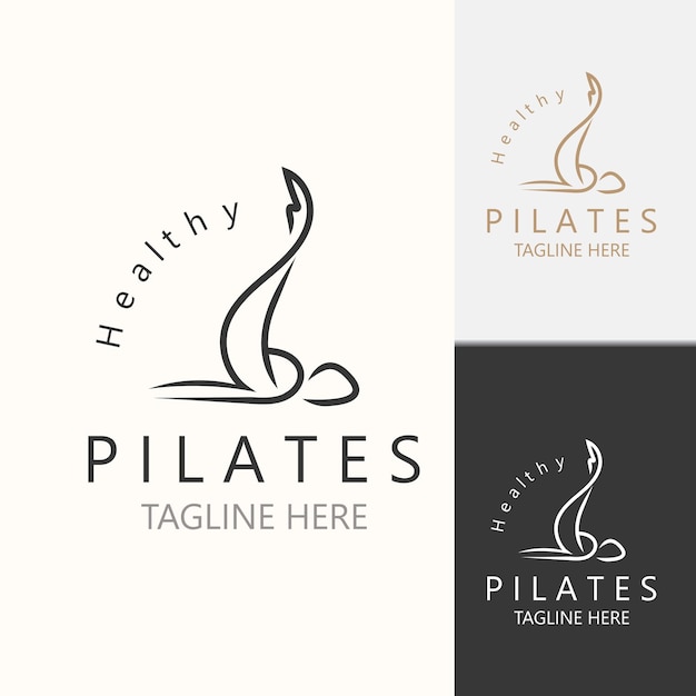 Elegant Pilates Logo with Graceful Silhouette and Calligraphy | Jiffy ...
