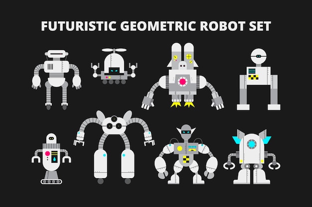 Sleek and Striking Futuristic Robot Designs in Geometric Style | Jiffy ...