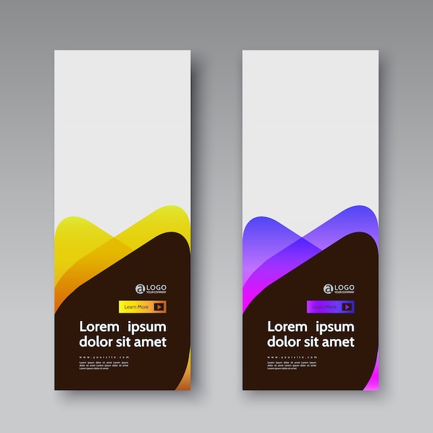 Vibrant Landscape Banners with Abstract Mountain Silhouettes | Jiffy ...