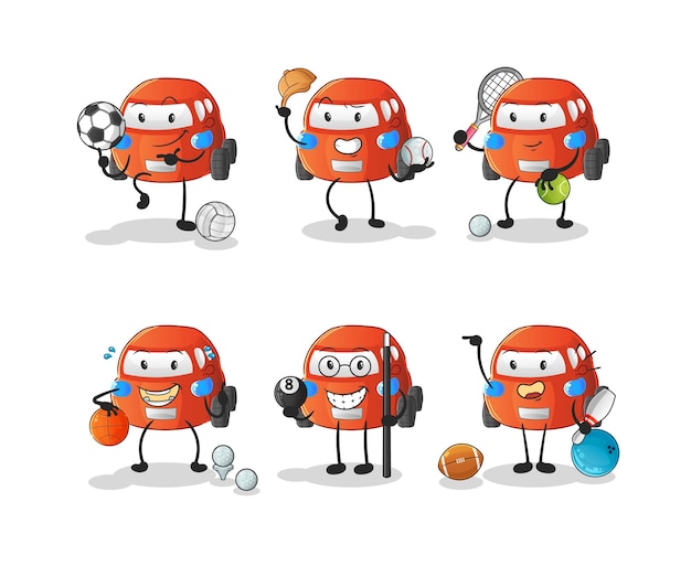 Vibrant Sports-Themed Cartoon Character Collection | Jiffy Designs