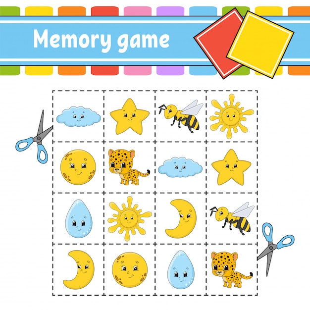 Colorful Memory Game with Whimsical Nature Icons | Jiffy Designs