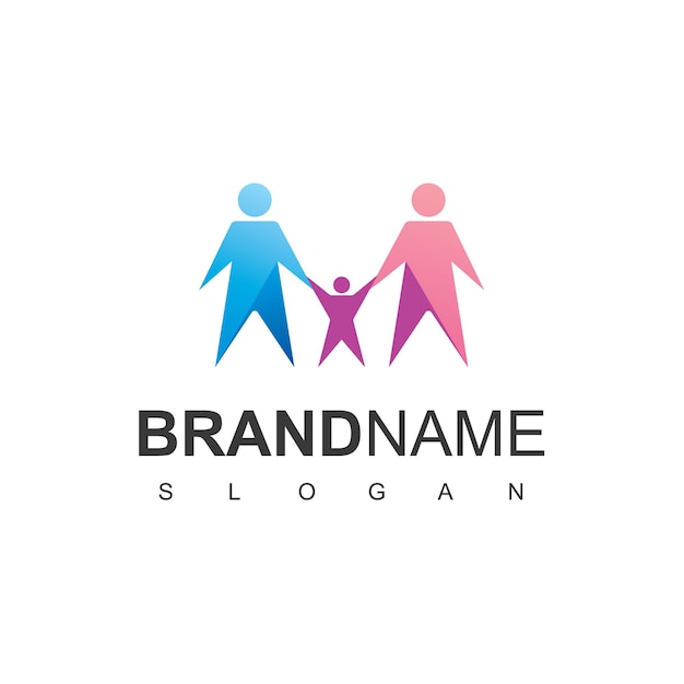 Vibrant Family Silhouettes Forming Inclusive Community Logo | Jiffy Designs