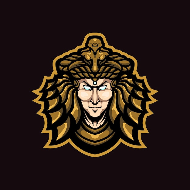 Majestic Mythical Warrior Emblem in Gold | Jiffy Designs