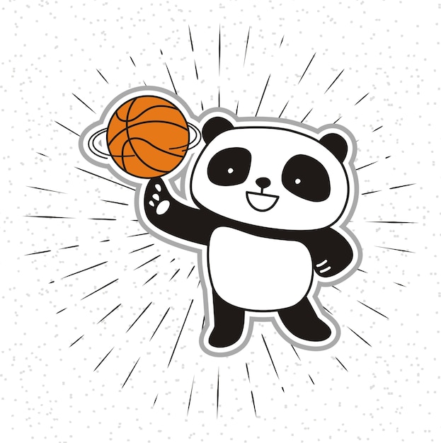 Playful Panda Dribbling a Basketball | Jiffy Designs