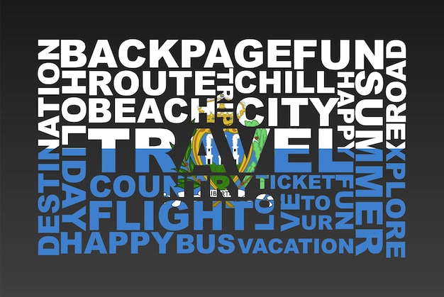 Vibrant Travel Collage with Inspiring Adventure Words | Jiffy Designs