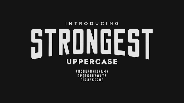 Bold 'Strongest Uppercase' Font Display on Dark Background | Jiffy Designs