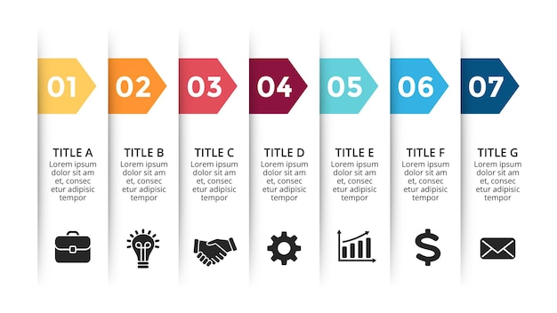 Colorful Numbered Infographic Sections with Descriptive Icons | Jiffy ...