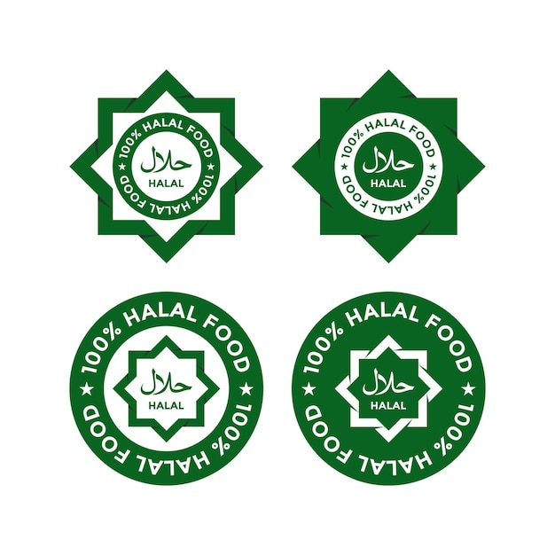 Diverse Collection of Vibrant Halal Food Certification Emblems | Jiffy ...
