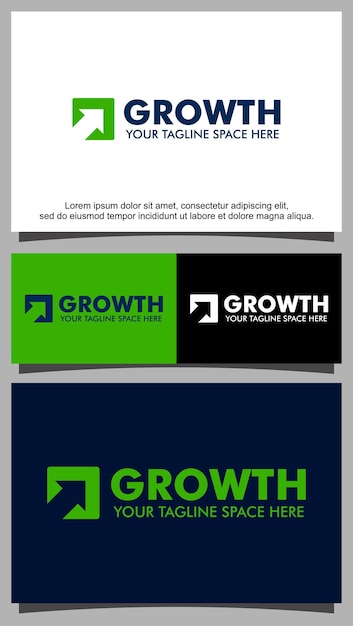 Minimalist Growth Logos with Directional Arrows and Tagline | Jiffy Designs
