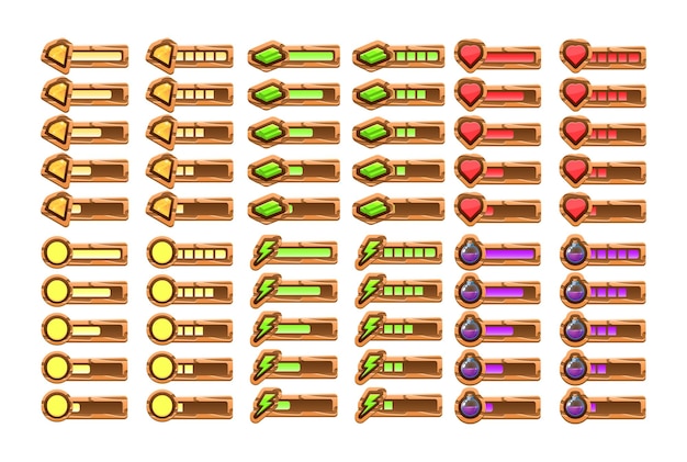 Vibrant Collection of Retro-Inspired Progress Bars and Indicators ...