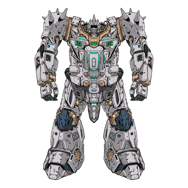 Colossal Mech Warrior in Futuristic Armor and Weaponry | Jiffy Designs