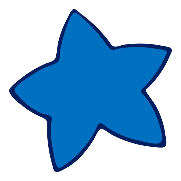 Vibrant Blue Star Shape with Playful Outline | Jiffy Designs