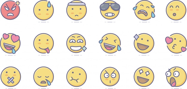 Diverse Emotive Facial Expressions in Vibrant Cartoon Style | Jiffy Designs