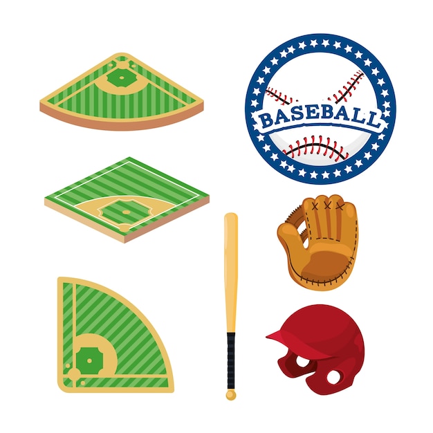 Vibrant Baseball Essentials Collection: Field, Gear, and Insignia ...