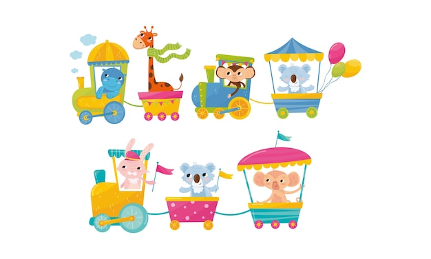 Colorful Parade of Whimsical Animal-Themed Toy Vehicles | Jiffy Designs