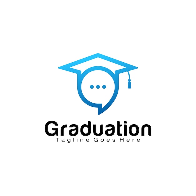 Graduation Cap and Chat Bubble Icon Design | Jiffy Designs